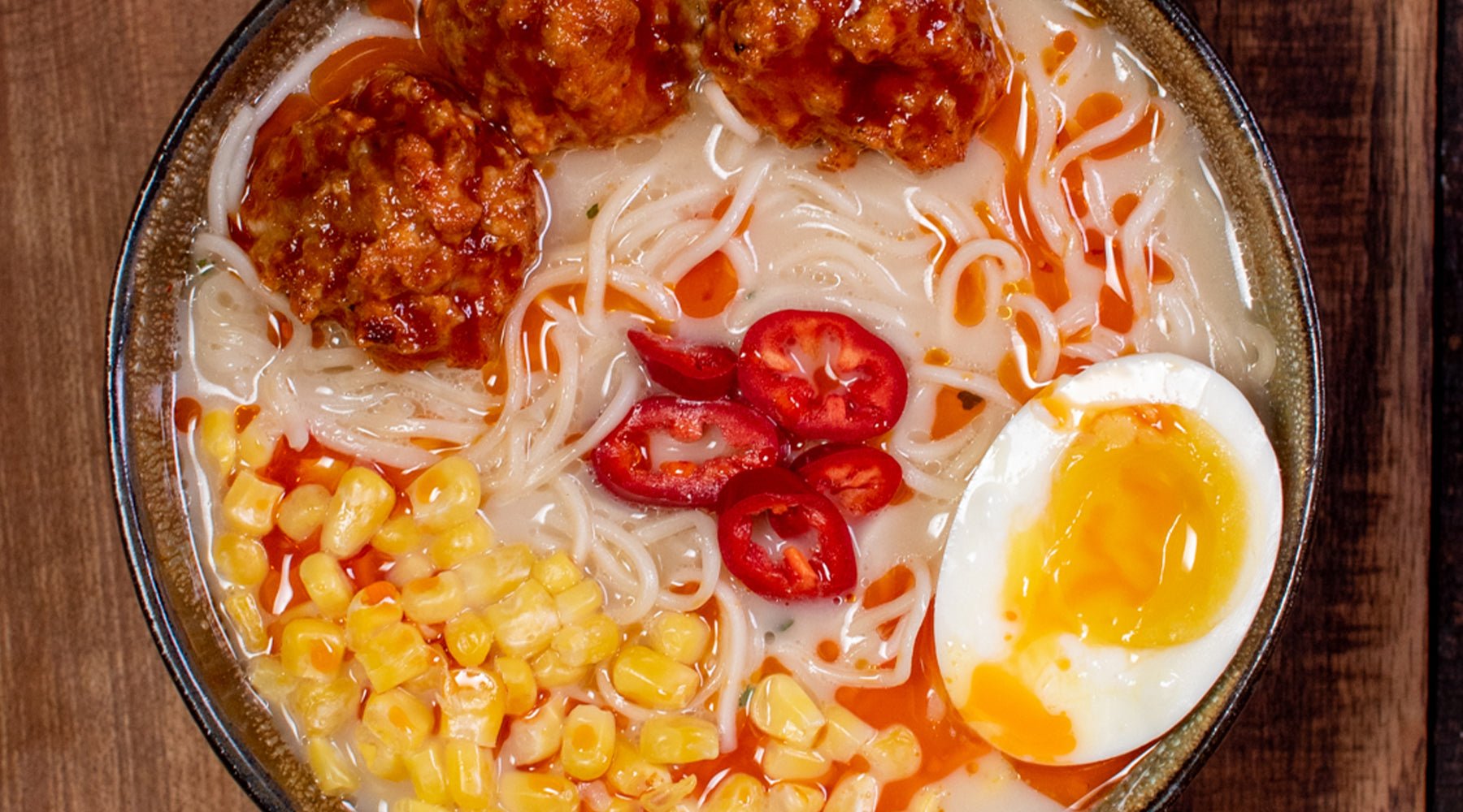 Firecracker Chicken Meatball Ramen – Mike's Mighty Good