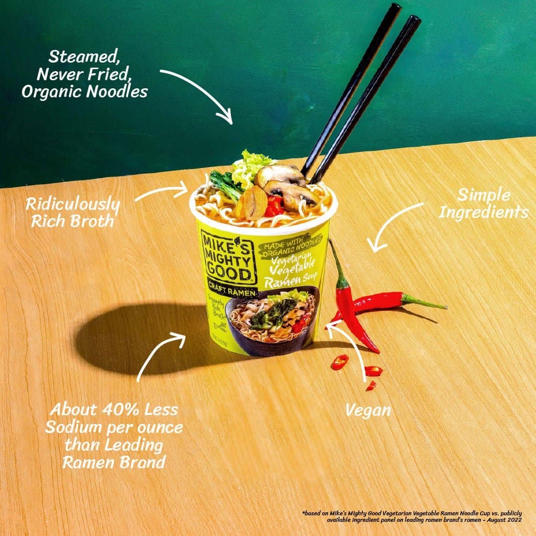 Vegetarian Vegetable Ramen Cup – Mike's Mighty Good